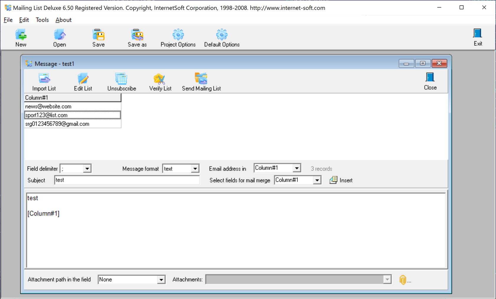 Mailing List Deluxe Software